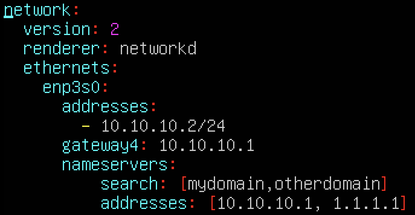 Setting a static IP address on the Agent